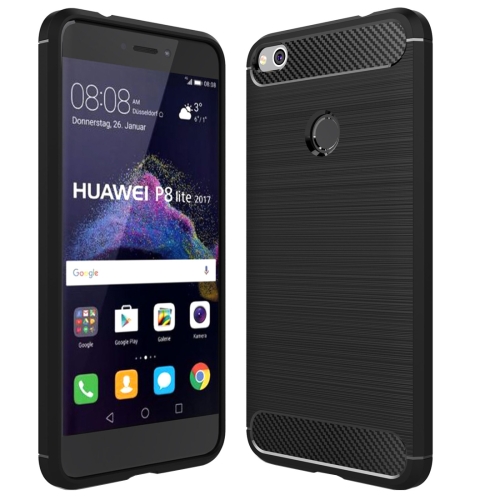 For Huawei P8 Lite Brushed Carbon Fiber Texture Shockproof TPU ...