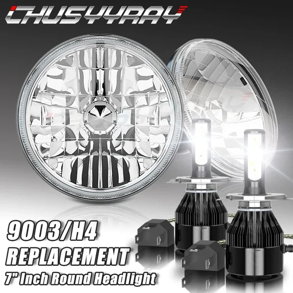 For Hummer H2 2003-2009 Pair DOT 7 inch Round LED Headlights DRL High ...