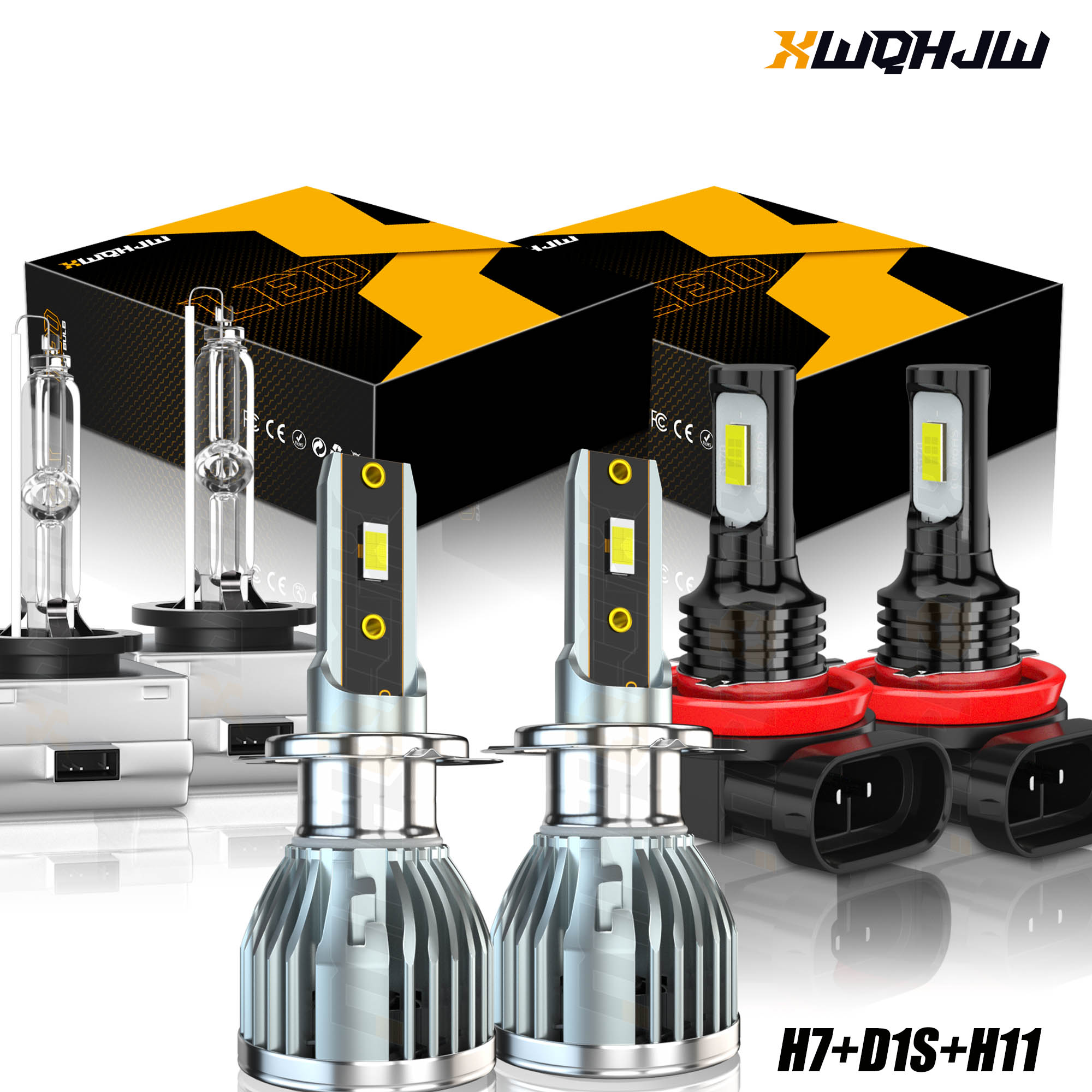 For Hyundai Azera 2013-2014 6x H7+D1S LED Headlight Hi&Lo+H11/H8/H9 Fog ...