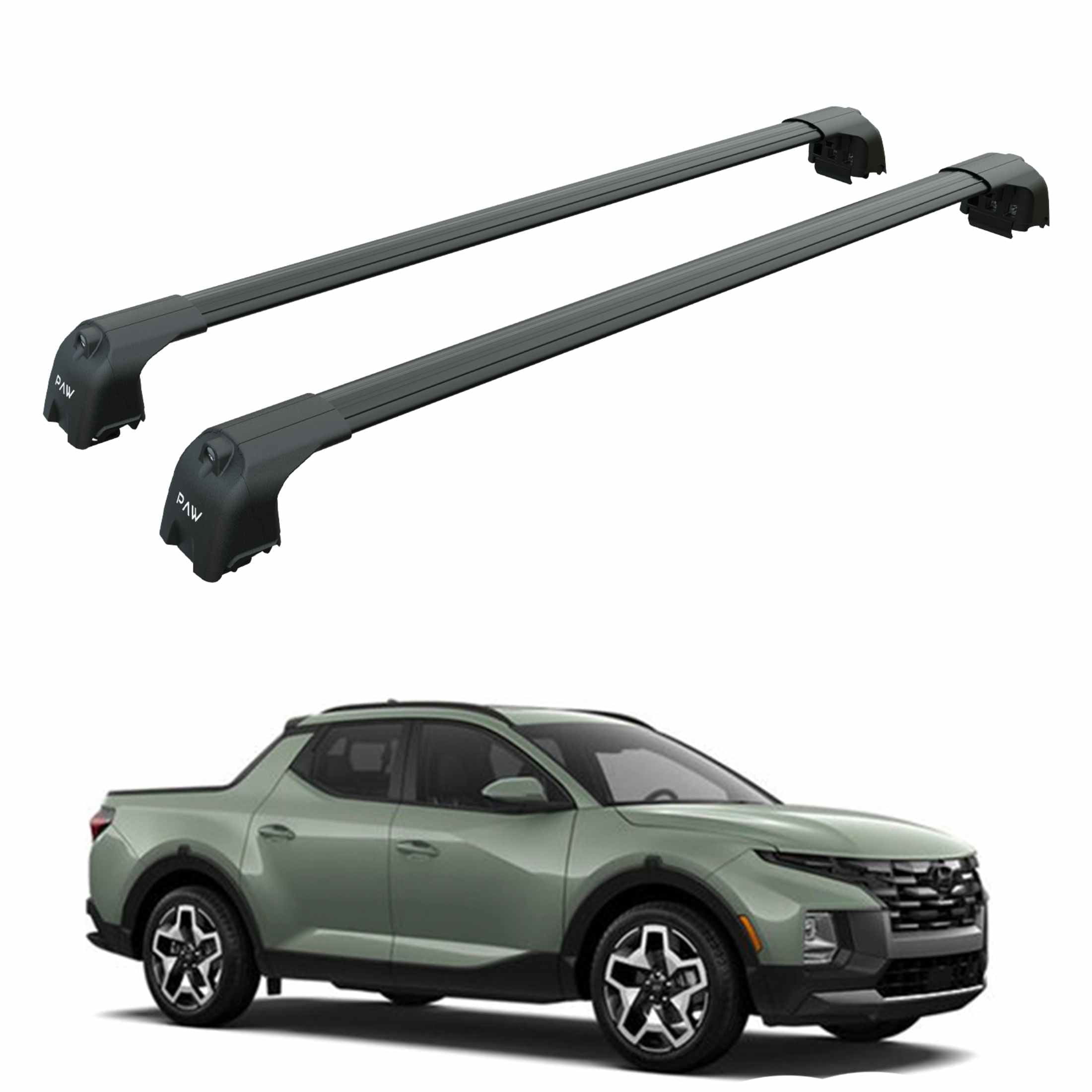 For Hyundai Santa Cruz Roof Rack Cross Bars Flush Rail Alu Black ...