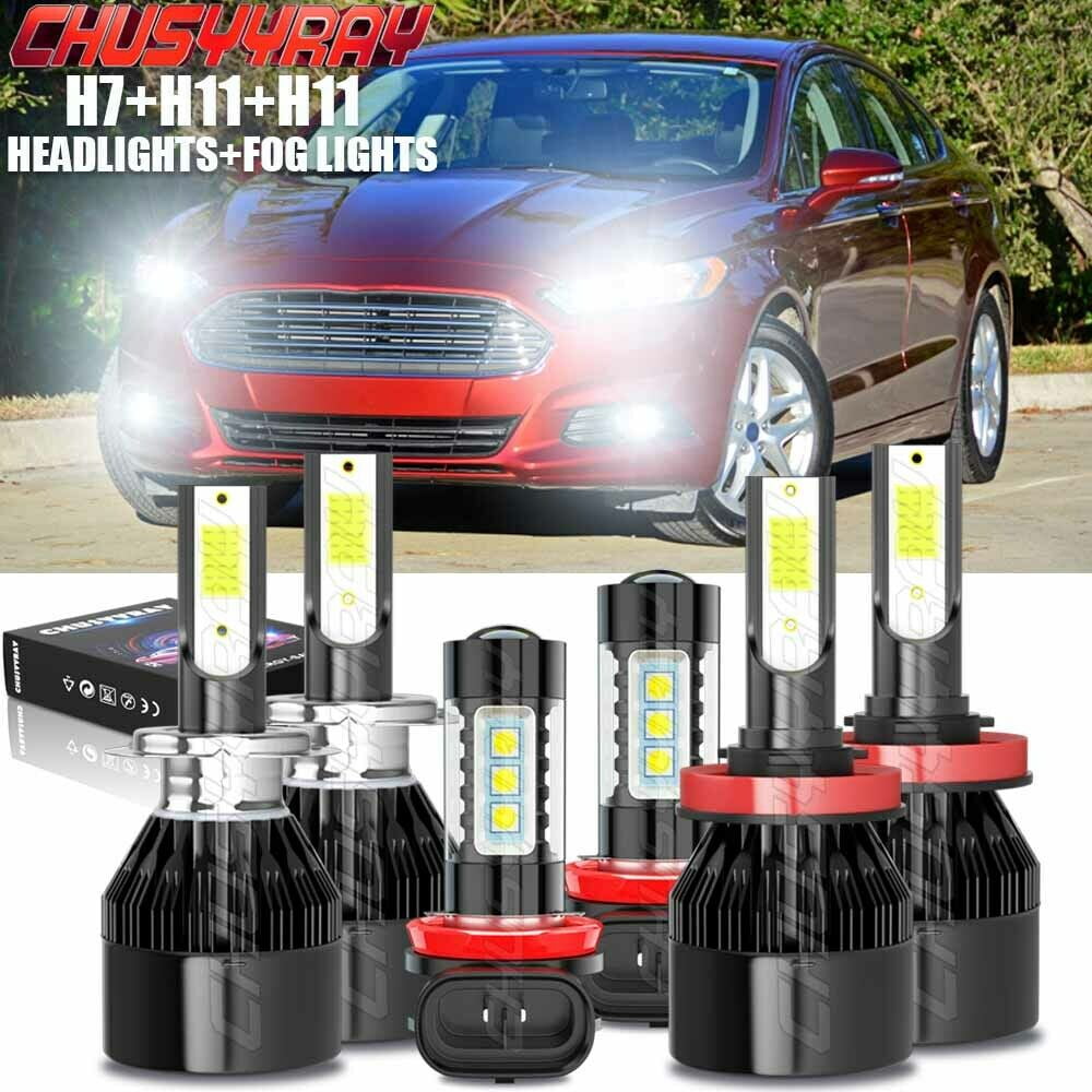 For Hyundai Santa Fe 2013-2015 2016 Combo LED Headlight Bulbs & Fog ...