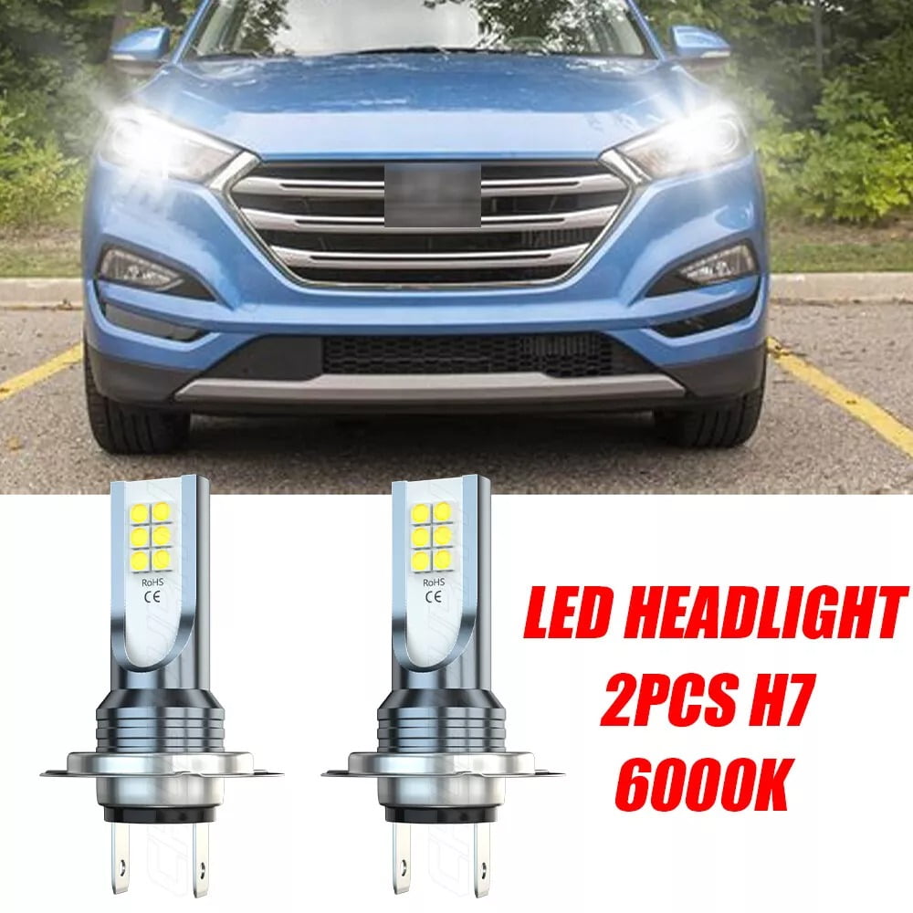 For Hyundai Tucson 2016-2018 H7 LED Headlight High/Low Beam Bulbs Combo Kit 6000K White 2 Pack ...