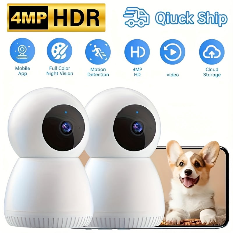 [For Indoor] 4MP 360° Indoor Smart Security Camera, 360° Pan/Tilt Home ...