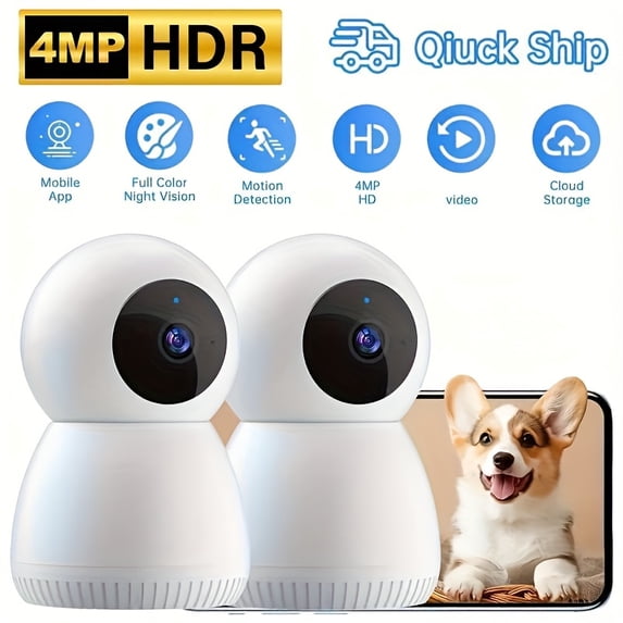 [For Indoor] 4MP 360° Indoor Smart Security Camera, 360° Pan/Tilt Home ...