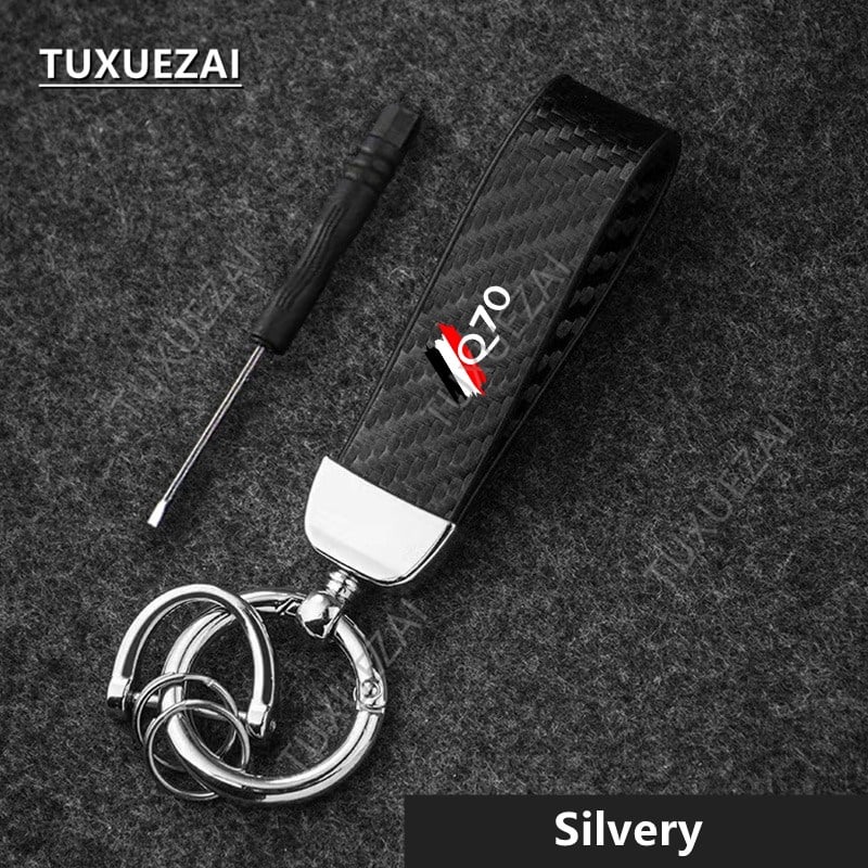 For Infiniti Q70 Car Key Chains KeyChain Leather Keyrings Carbon Fiber ...