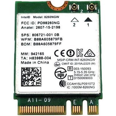Intel Killer AX1675x, Wi-Fi 6E Adapter, Tri Band, M.2 2230, Bluetooth 5 ...