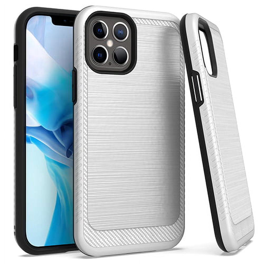 For Iphone 12 12 Pro 6.1 Brushed Case 3 Silver - Walmart Business Supplies