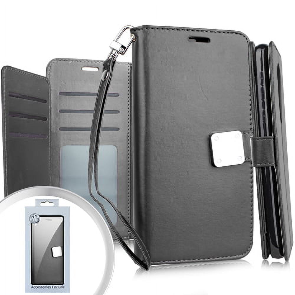 for iPhone 14 6.1 /13 6.1 Deluxe Wallet w/ Blister Black - Walmart ...
