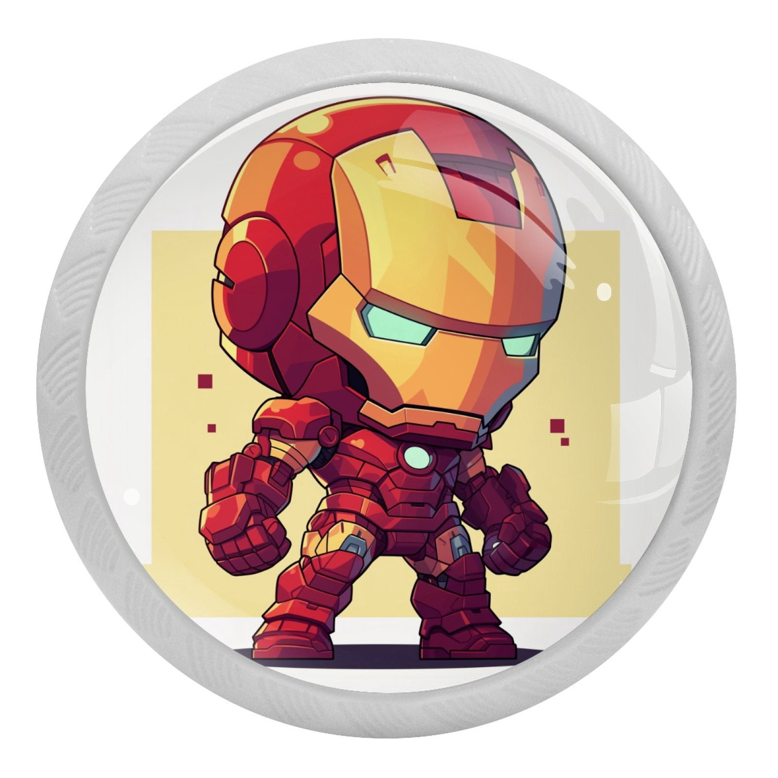 For Iron Man Fluorescent Drawer Pulls with Screws, Round 4-Pack, Glow ...
