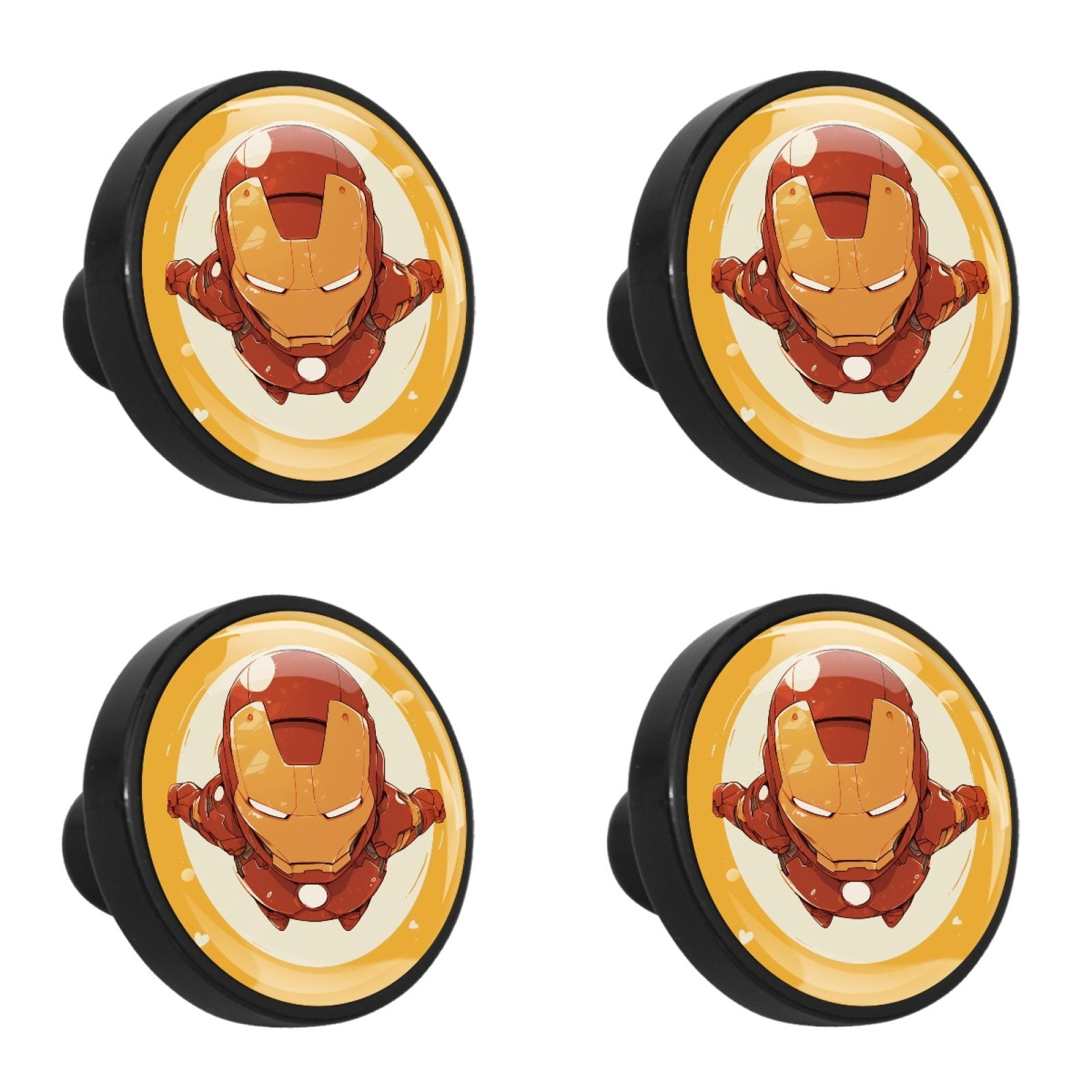 For Iron Man Round Drawer Pulls with Screws (4PCS) - ABS and Glass ...