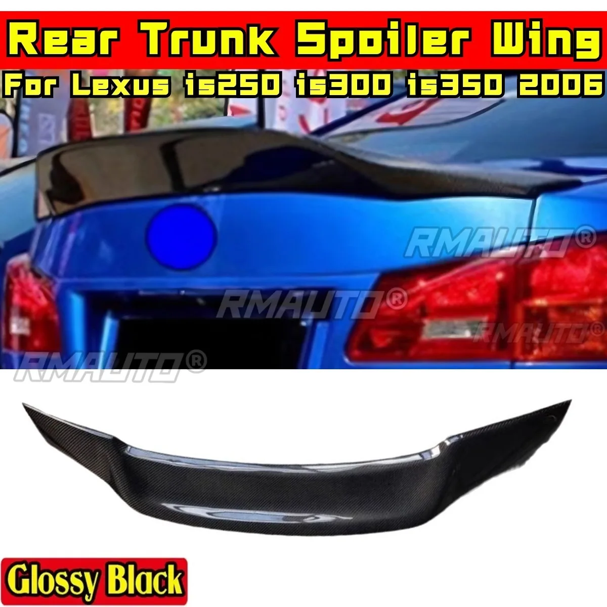For Is250 Is300 Is350 Body Kit Glossy Black R Style Rear Trunk Splitter ...