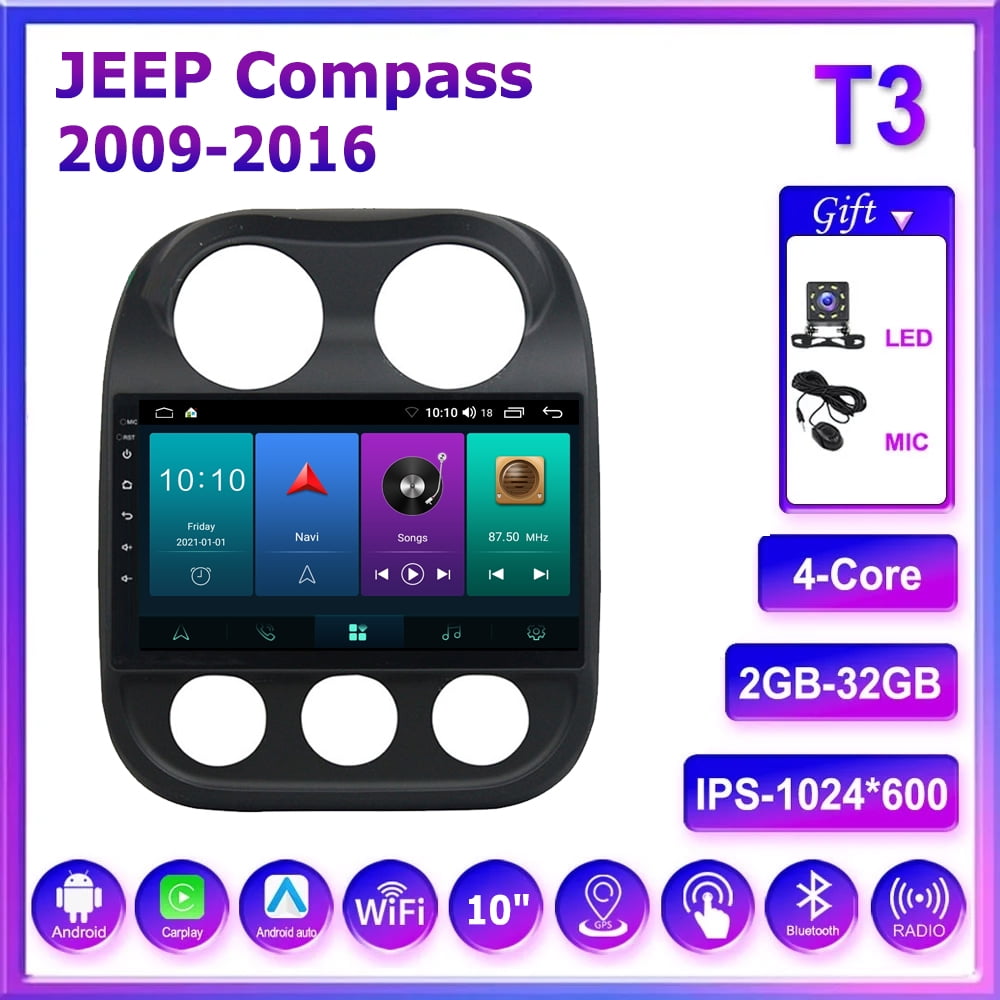 For JEEP Compass 2009-2016 Car Stereo Radio Wireless Carplay Android ...