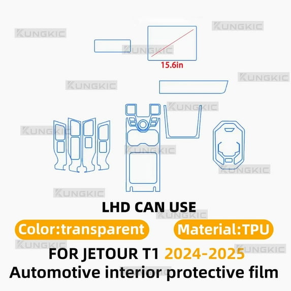 For JETOUR T1 2024-25 Car interior Anti Scratch Protection Film Central ...