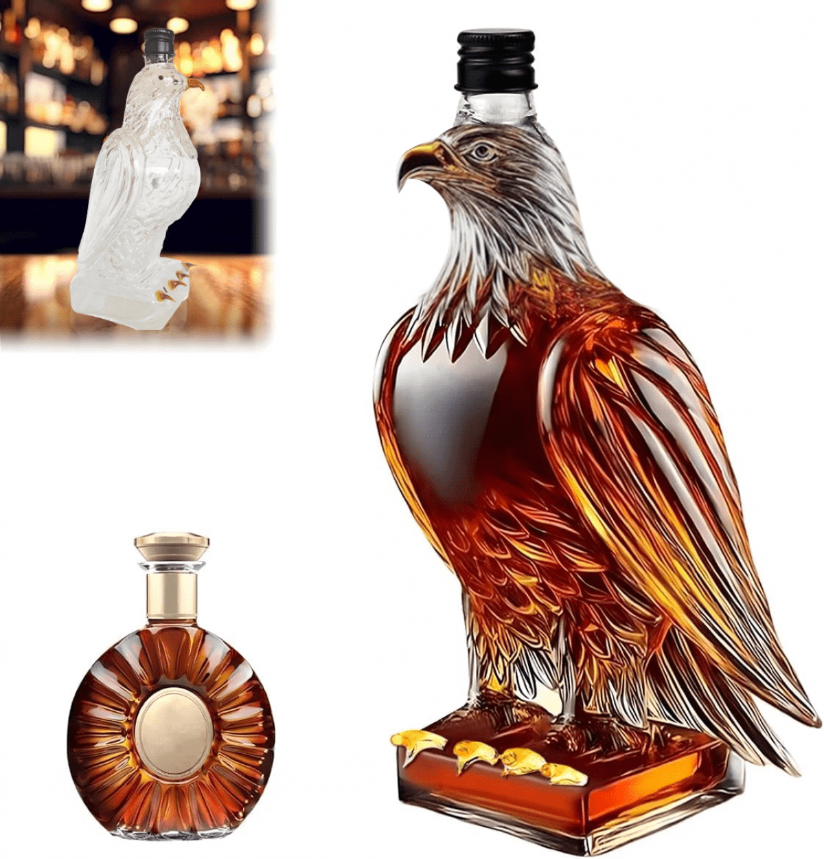 For Jack Daniels Eagle Whiskey Decanter, Transparent Glass Animal ...