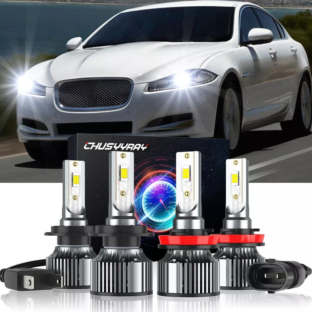 For Jaguar XF 2009 2010 2011 LED H7+H11 Headlight High Low Beam Bulbs ...