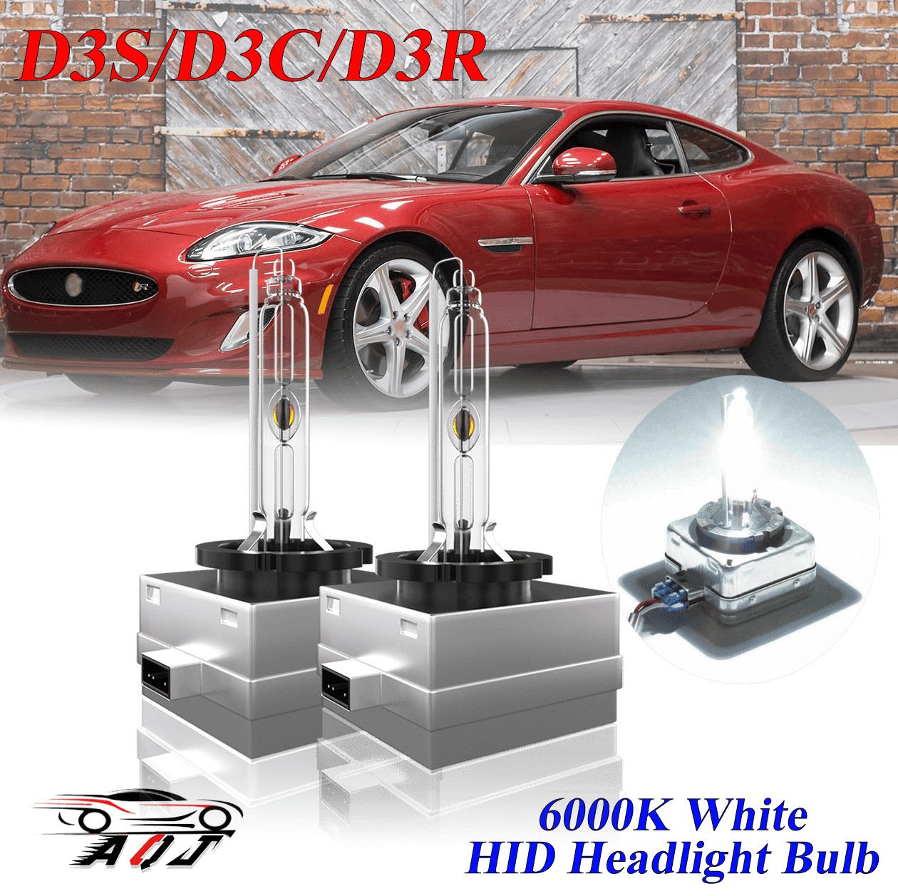 For Jaguar XKR 2010-2015 D3S HID Headlight High/Low Beam 6000K Crystal ...