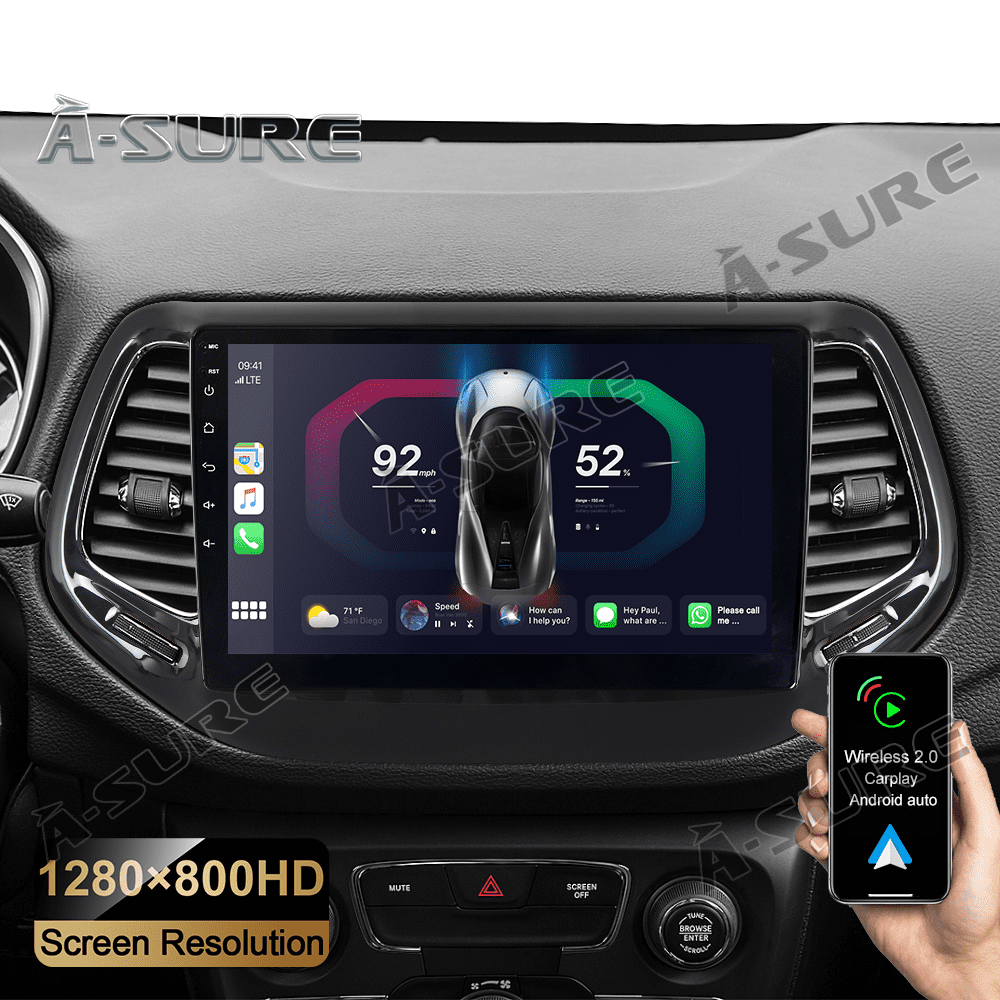 Wireless Carplay For Jeep Compass 2017-2020, Android 11 Quad-Core Car ...