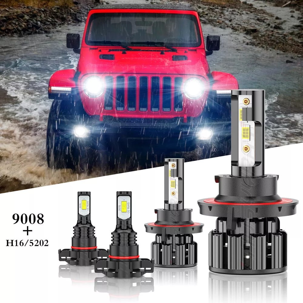For Jeep Gladiator 2020 2021 2022 LED Headlight Hi-Lo Beam + Fog Light ...