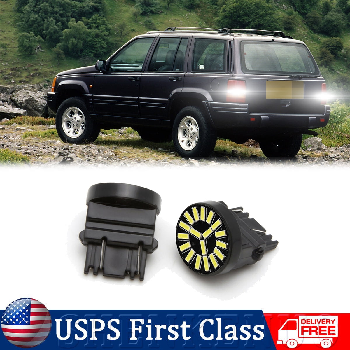 For Jeep Grand Cherokee 1996-2021 3157 3057 White LED Brake Stop Tail ...
