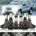 For Jeep Grand Cherokee 1999 2000-2004 6x LED Headlight Hi-Lo Beam ...