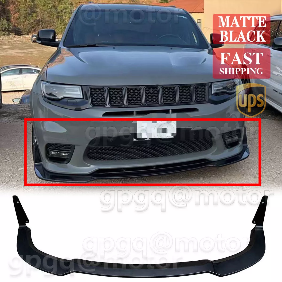 For Jeep Grand Cherokee SRT / Trackhawk 17-21 Winglet Textured Front ...