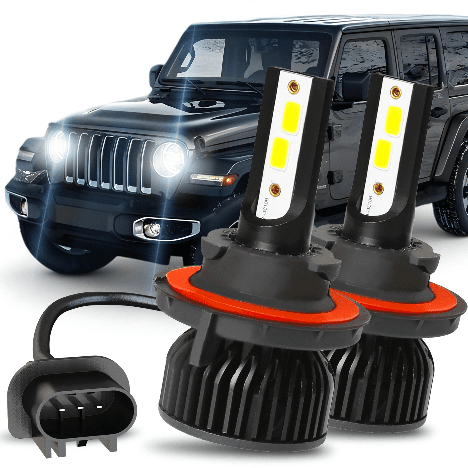 For Jeep Wrangler 2007- 2018 2019 2020 2021 2022 LED Headlight Bulbs ...