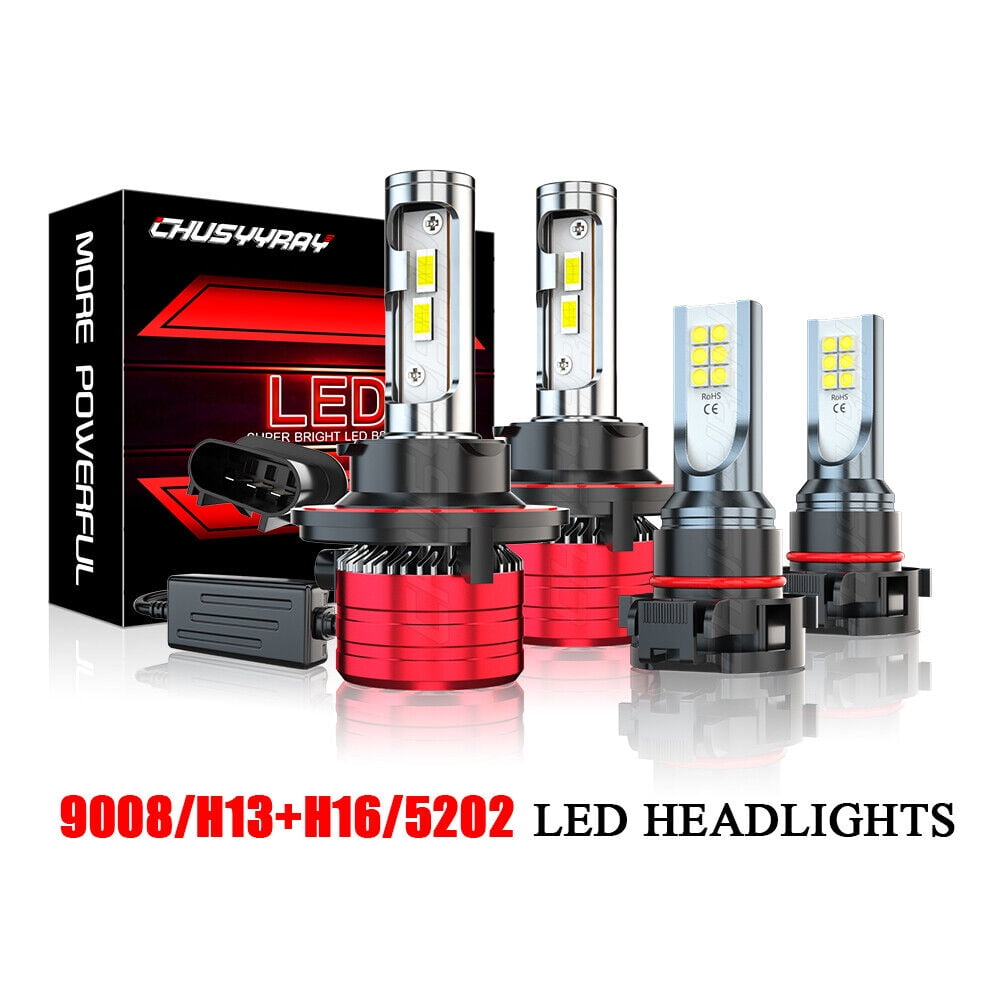 For Jeep Wrangler 2010-2022 4PC LED Headlight 9008 High/Low Beam+12276 ...