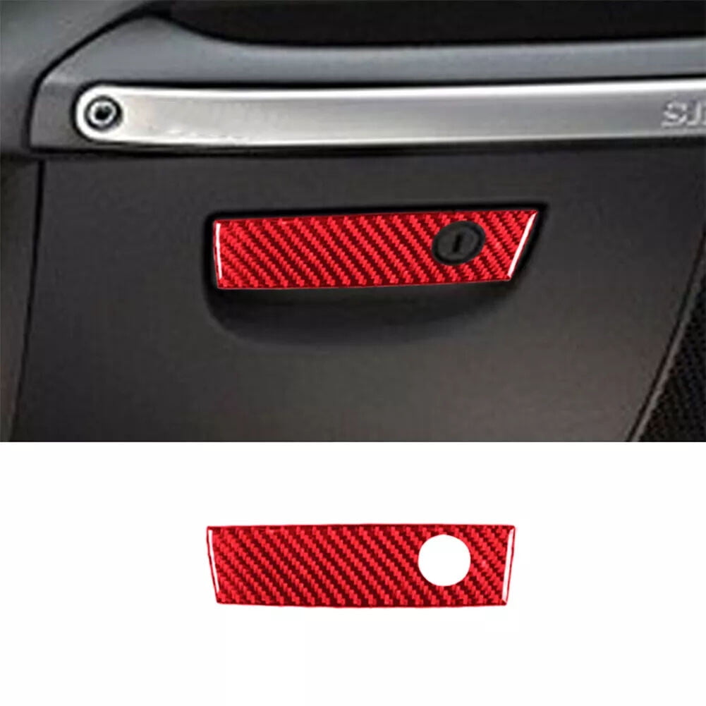 For Jeep Wrangler JK 2011-2017 Red Carbon Fiber Glove Box Handle Cover ...