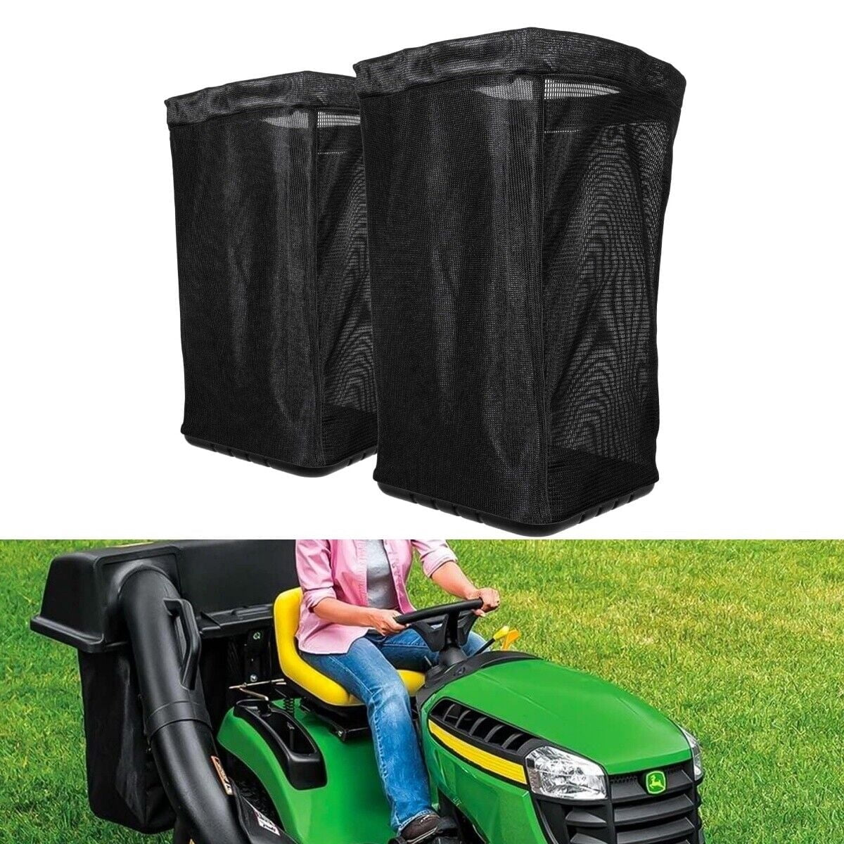 For John Deere Equipment Collection Grass Bags Set of 2 AM122416 2PACK ...