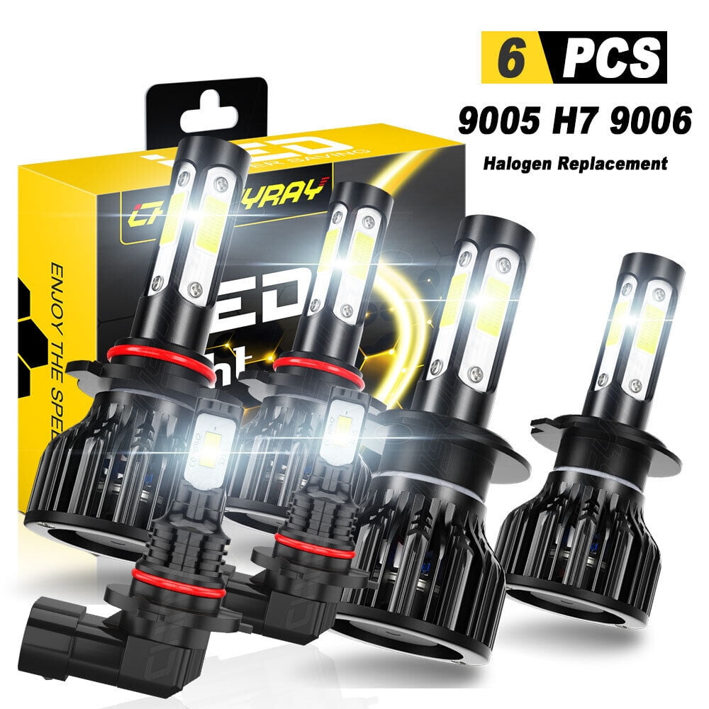 For KIA FORTE 2019 2020 9005 H7 LED Headlight Bulbs Hi/Lo Beam+9006 Fog ...