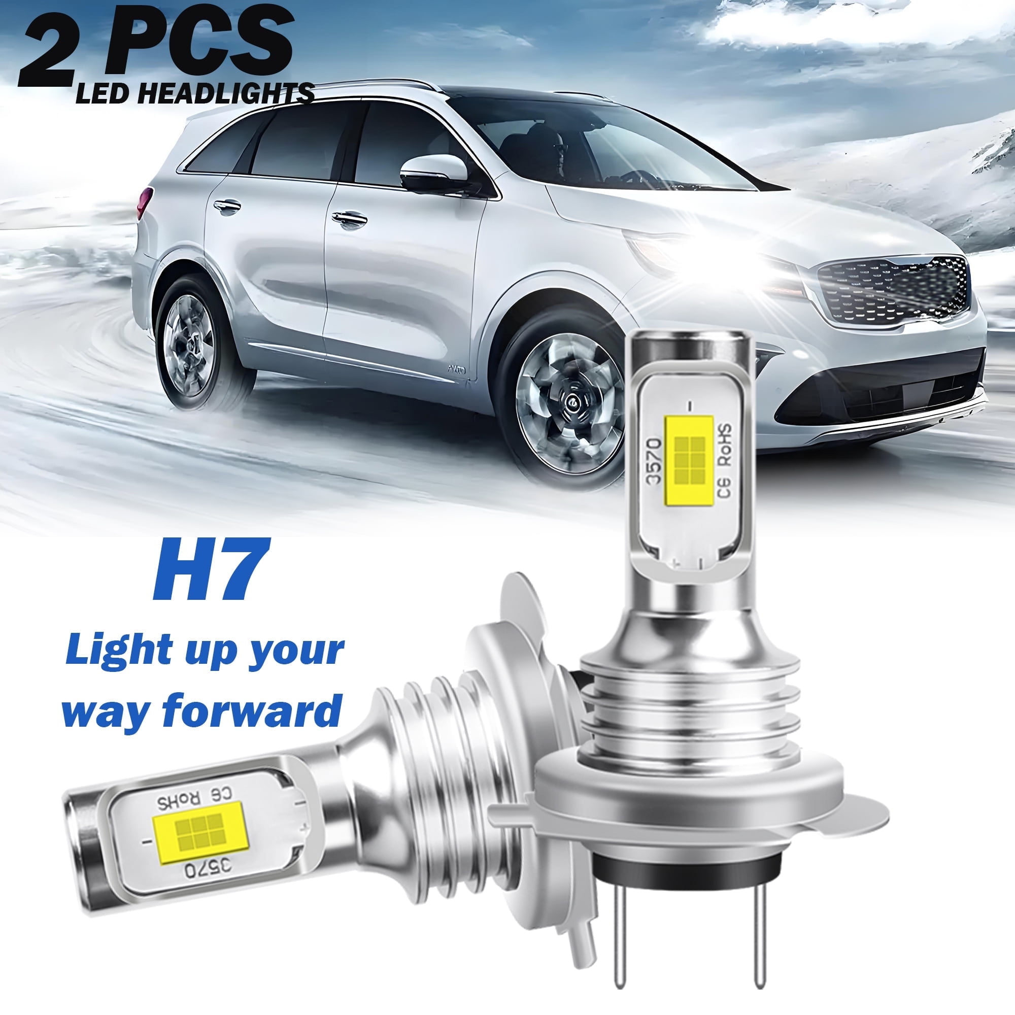 For KIA Sorento 2014-2018 2x H7 LED Headlight High/Low Beam Bulbs 6000K ...