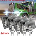 For Kenworth Freightliner FLD120 FLD112 4pcs 4x6" LED Headlights Hi/Lo ...