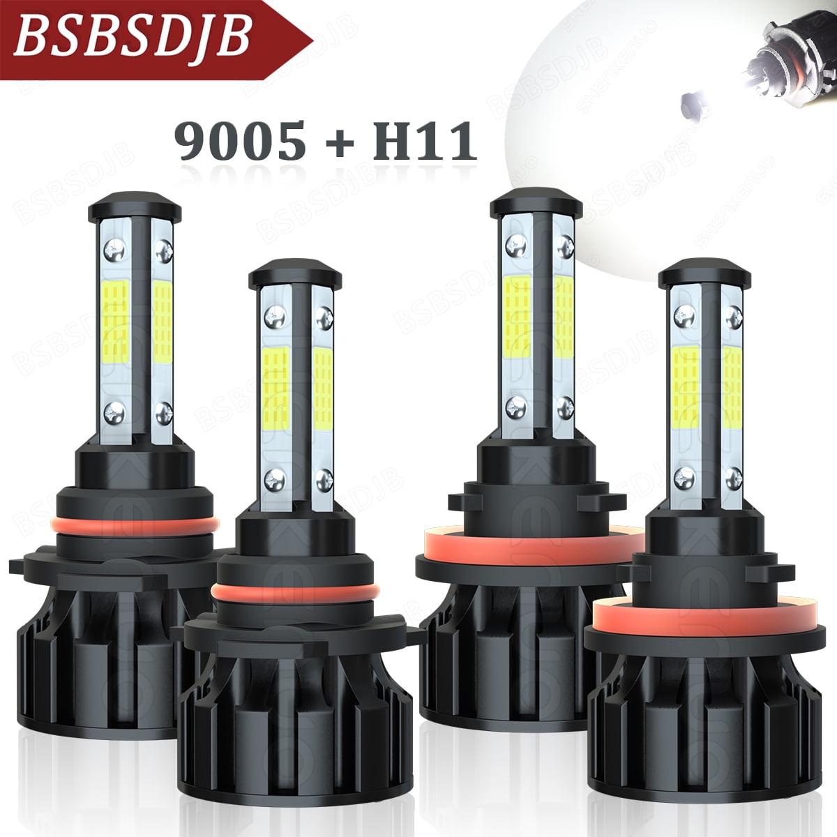 For Kenworth T680 T880 2013-2019 - 4x 6000K LED Headlight Bulbs High ...