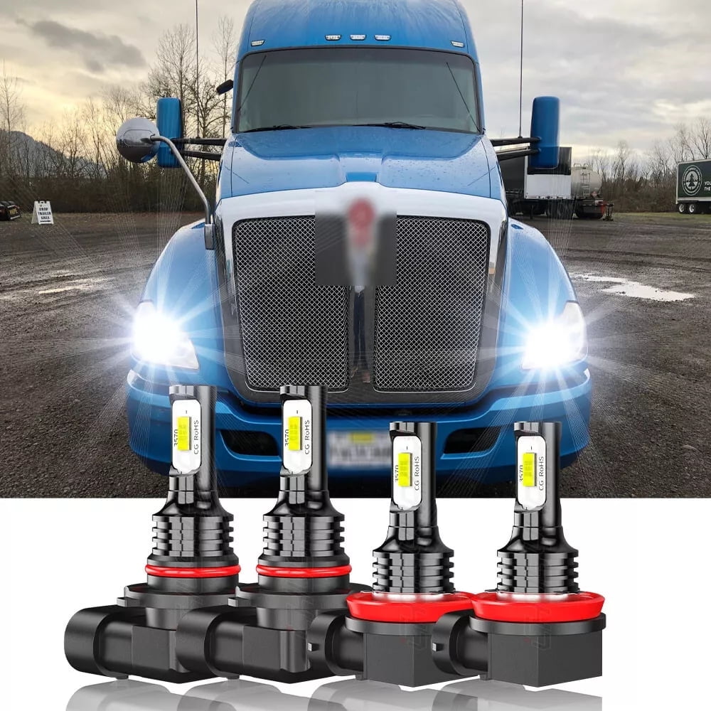 For Kenworth T680 T880 2013-2019 H11 9005 LED Front Headlight High Low ...