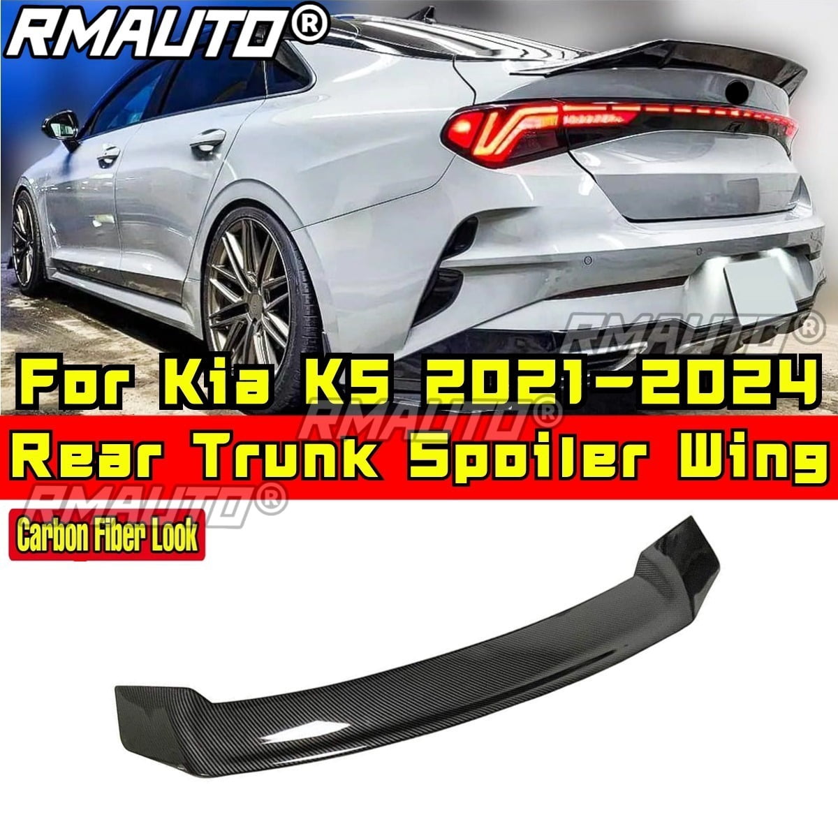 For Kia K5 2021-2024 Rear Roof Wing Rear Trunk Spoiler Wing Rear Trunk ...
