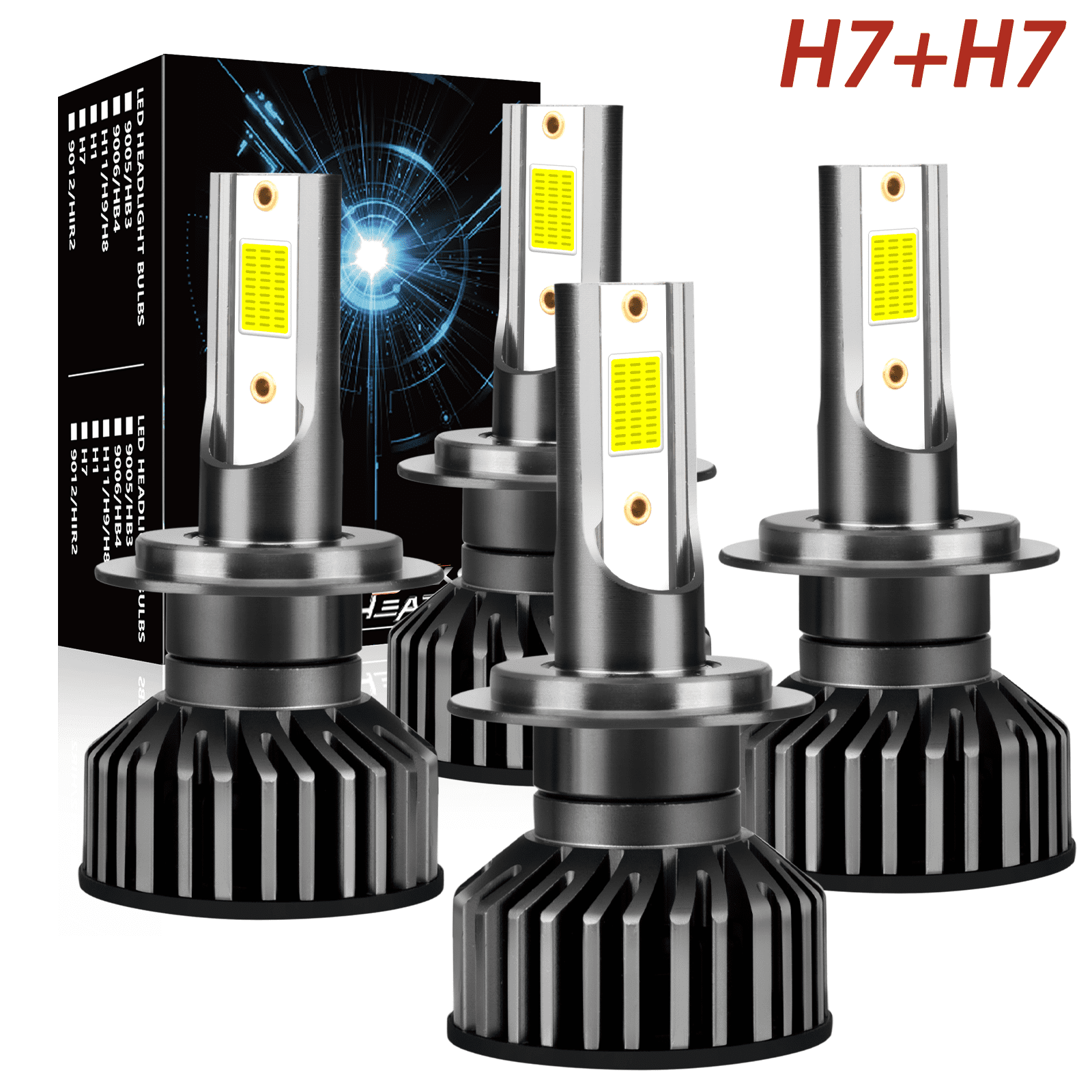 For Kia Optima 2014 2015 H7+H7 Front LED Headlight Bulbs High-Low beam ...
