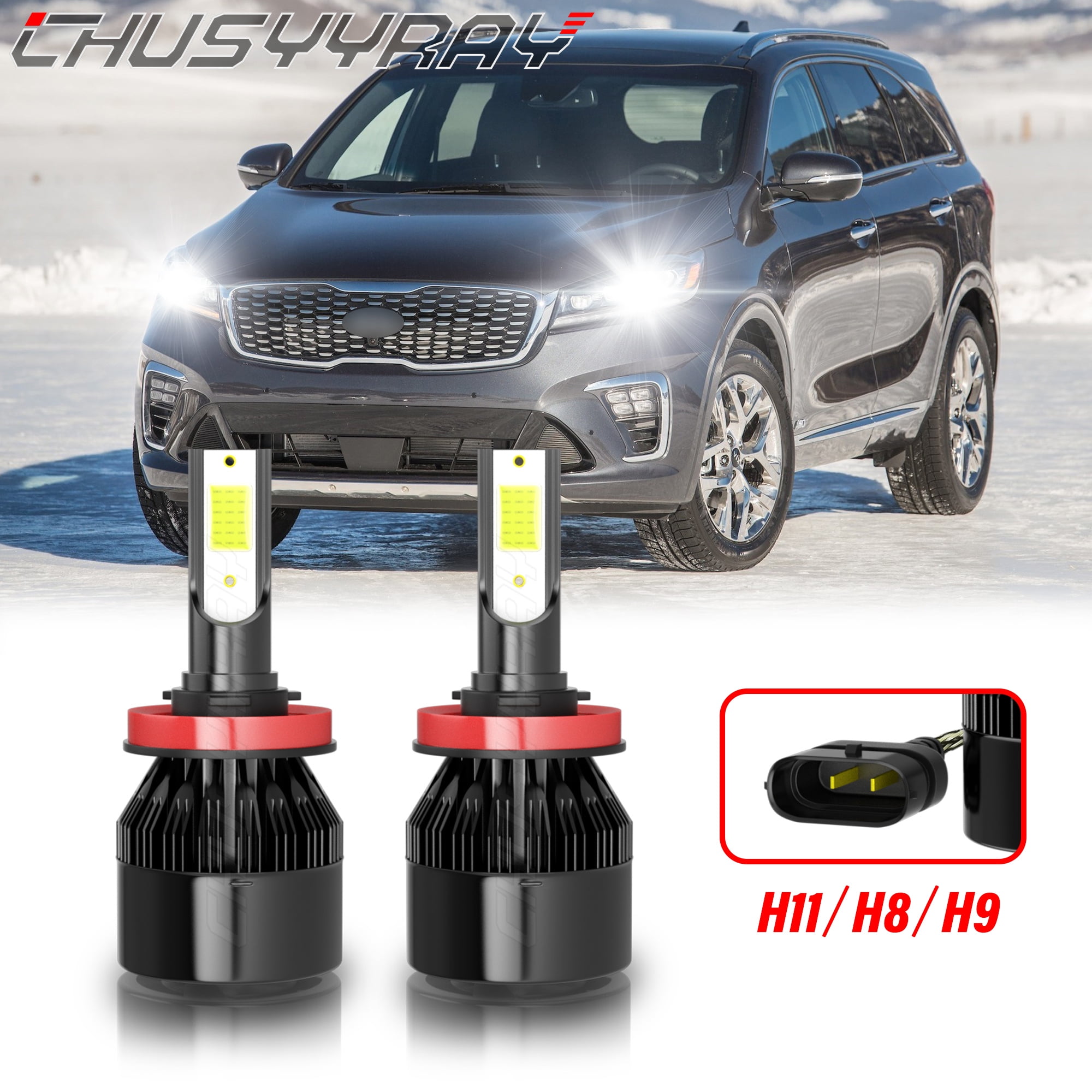 For Kia Sorento 2011-2018 H11/H8/H9 LED Headlight Low Beam Bulbs Combo ...