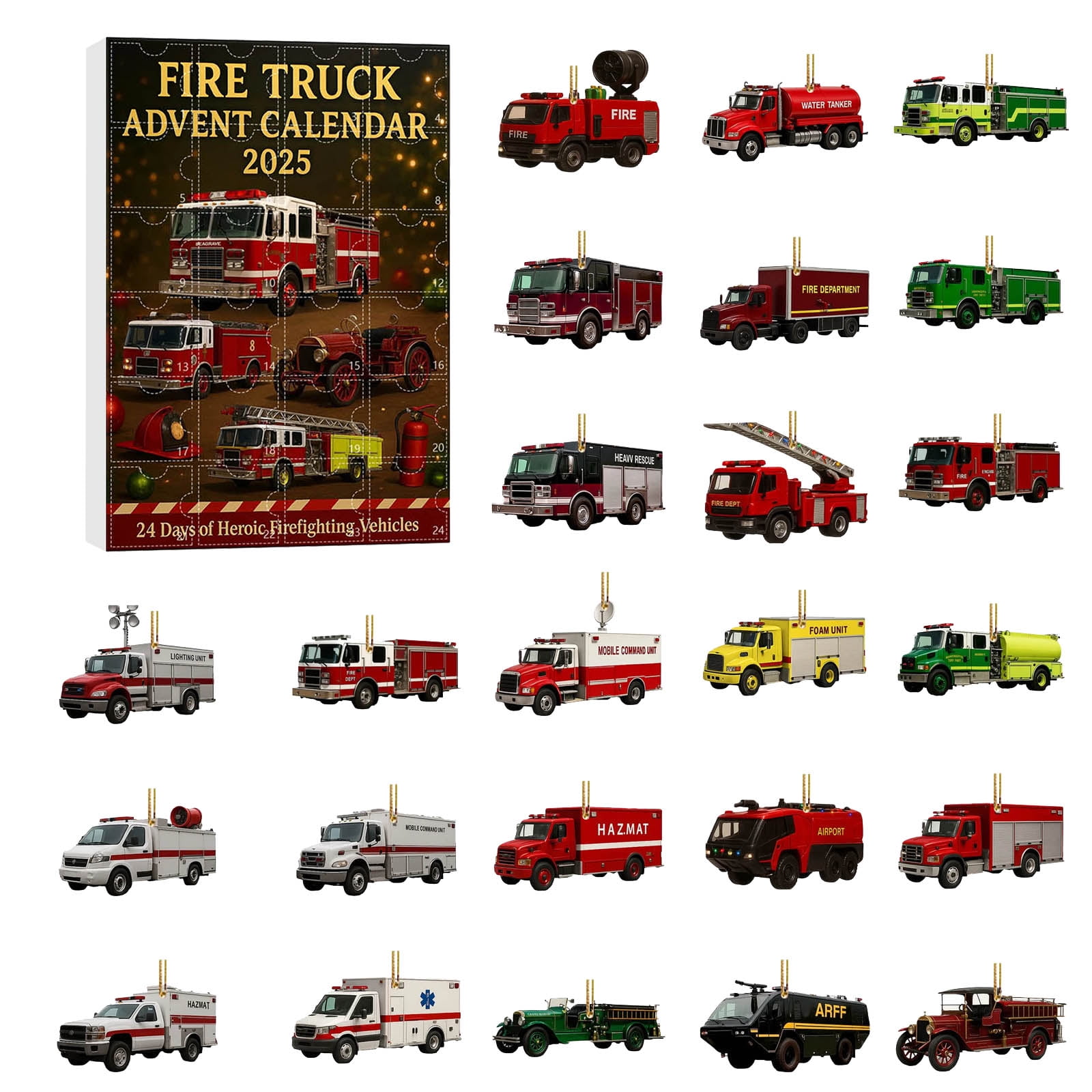 For Kids, Family & Firefighter Fans: Fire Truck Advent Calendar 2025 ...