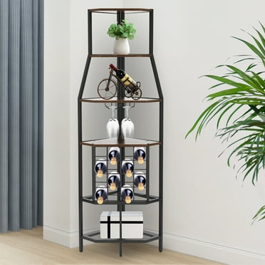 HomCom 45 Bottle Wrought Iron Wine Rack Jail with Lock, Antique Bronze ...
