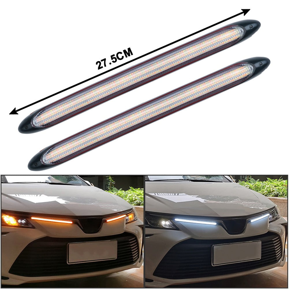 For LED Daytime Running Lights White Headlights with Yellow Turn Signal ...