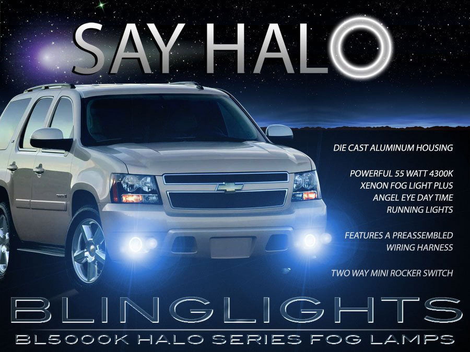 For LED Halo Angel Eye Fog Lights for 2007-2014 GMC Yukon GMT900 ...