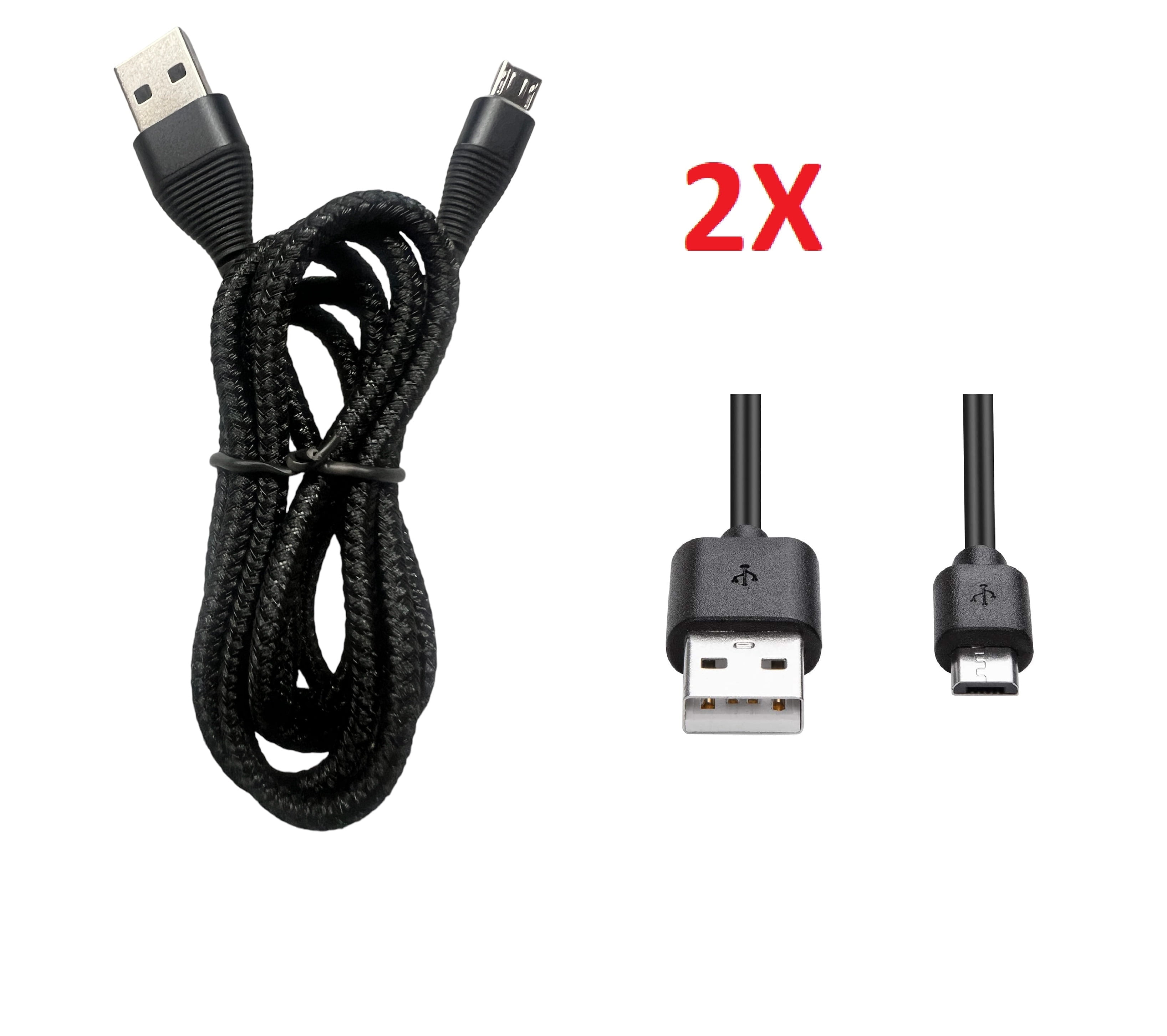For LG Harmony 3 / K40 / Solo 4G 2X 3FT Blue Braided Fast USB Charging ...