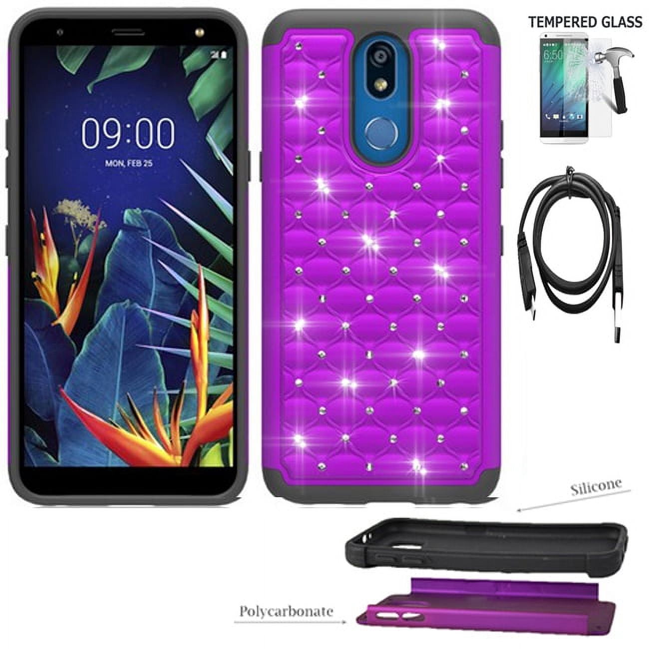 For LG K40 Case / Solo Shock Absorbing Crystal Cover (Crystal Purple ...