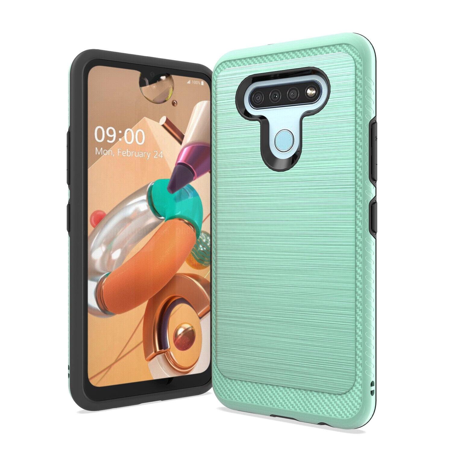 For LG Reflect L555DL / K51 Q51 Slim Lining Brushed Hybrid Cell Phone ...