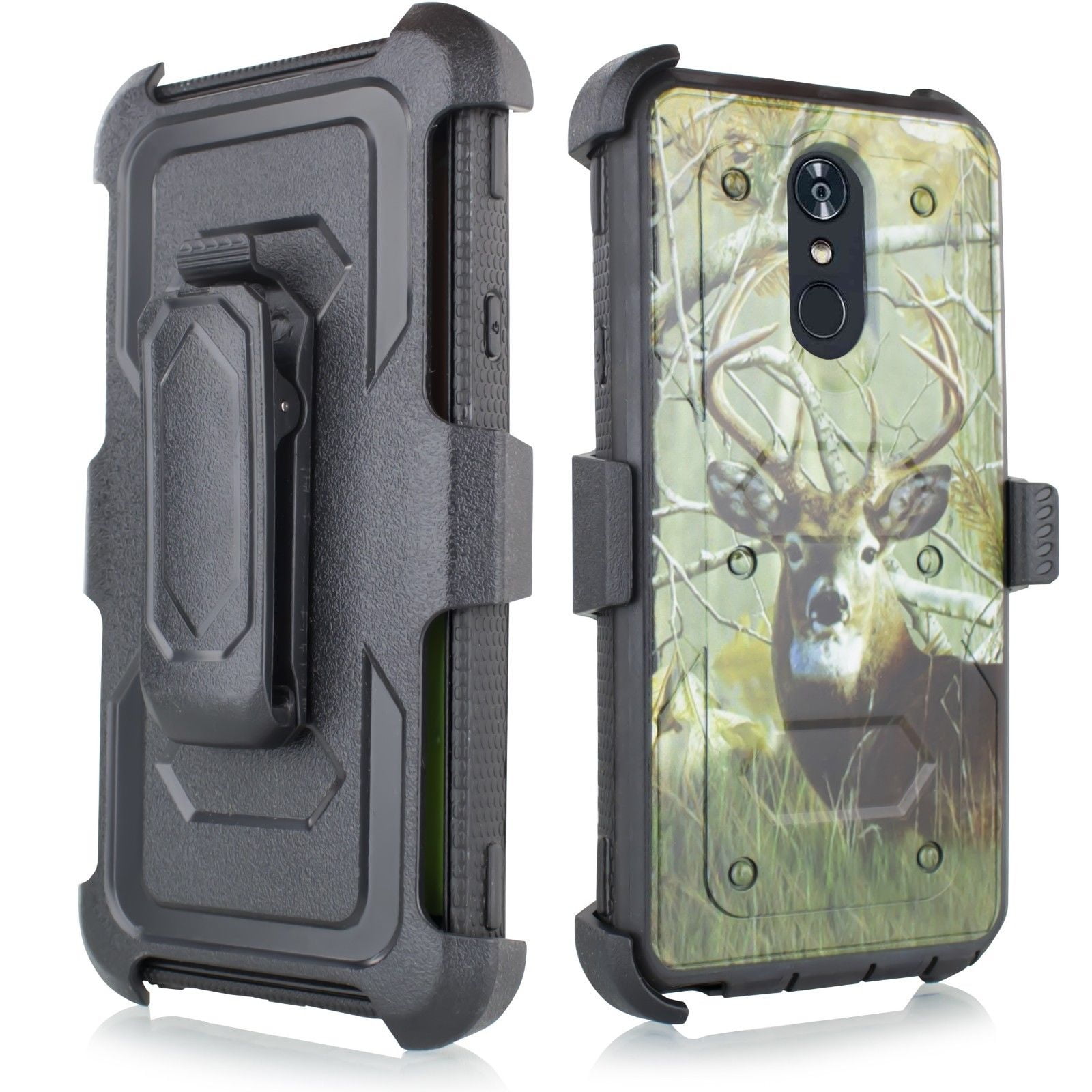 For LG STYLO 4 Holster Hybrid Protective Layers Shock Resistant Design ...