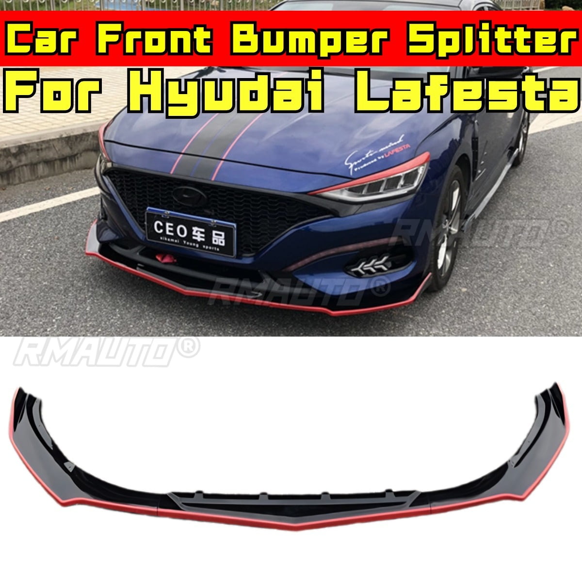 For Lafesta Body Kit Front Bumper Splitter Matte Black Combat Style ...