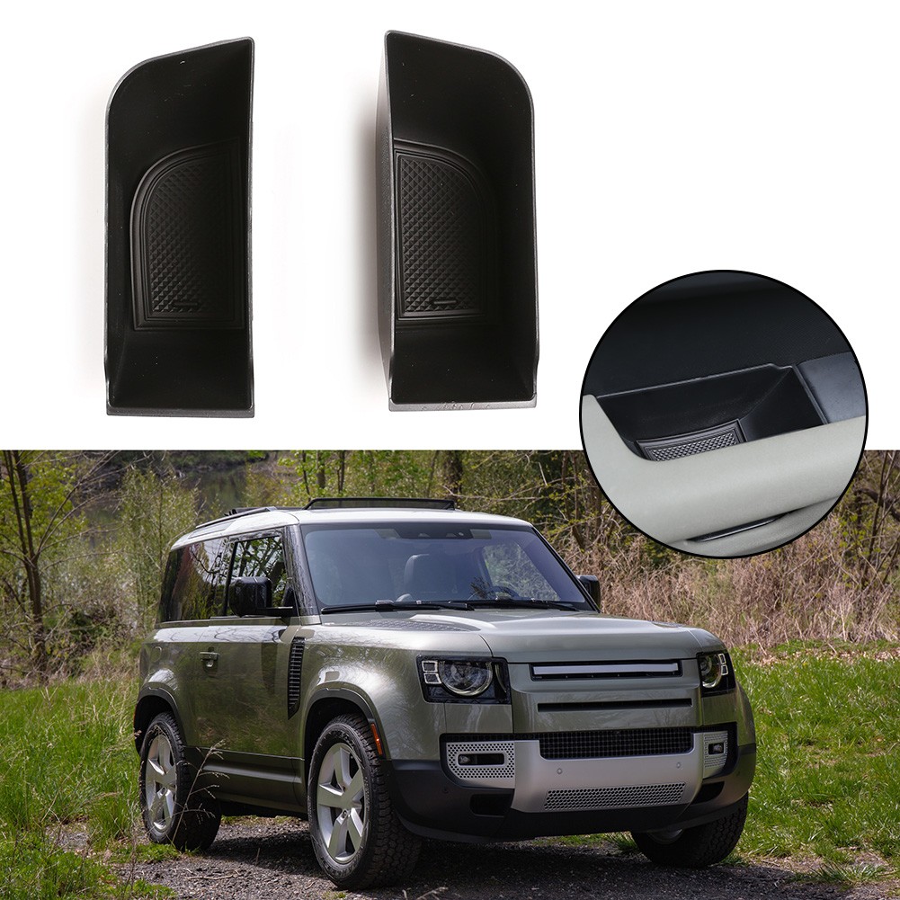 For Land Rover Defender 90 110 Blcak Car Door Storage Box Phone Tray ...
