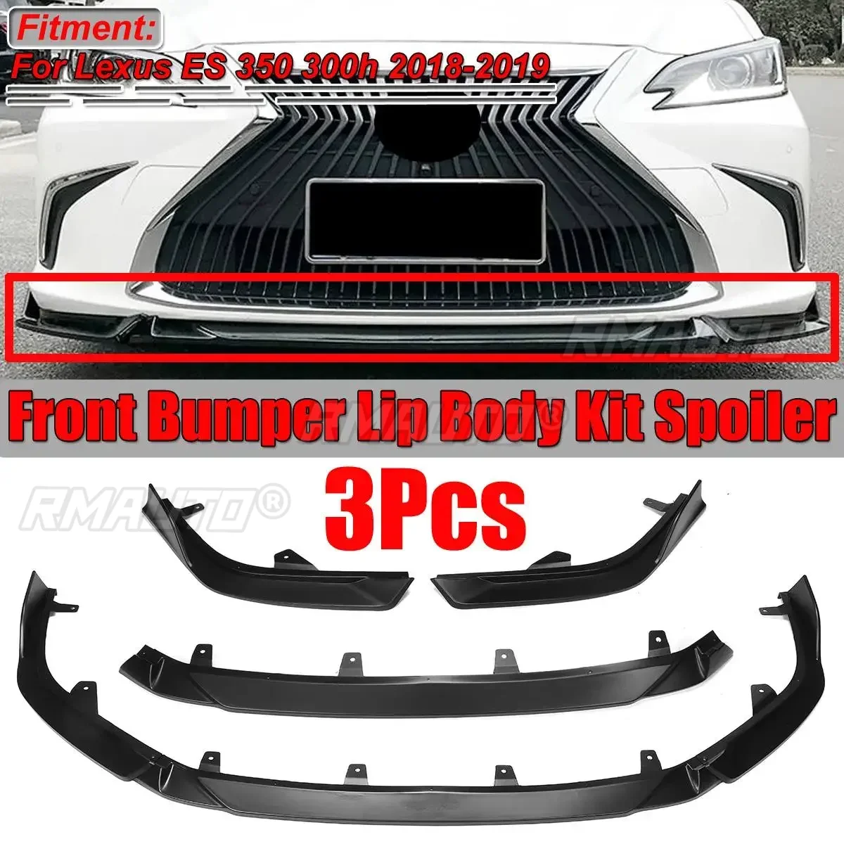 For Lexus ES Front Lip Car Front Bumper Lip Spoiler Diffuser Body Kit ...