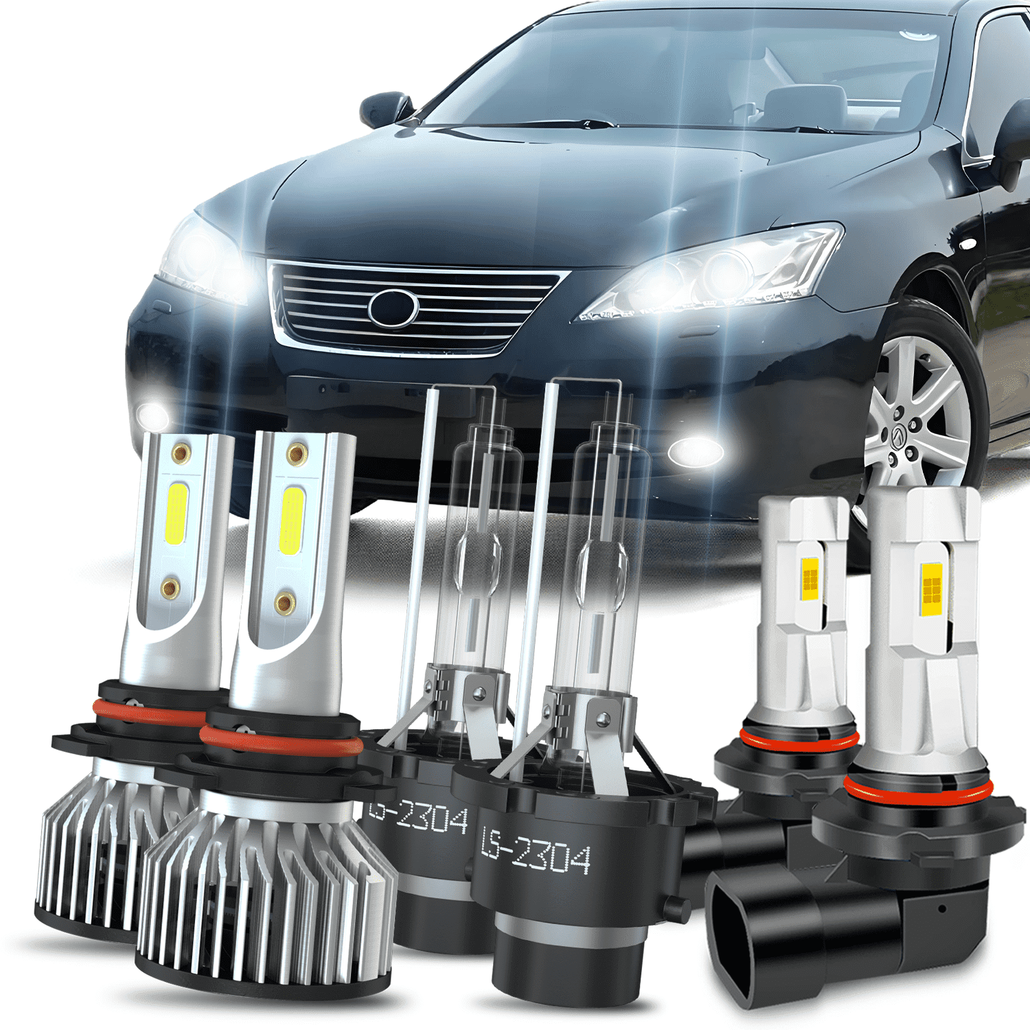 For Lexus ES350 2007-2012 LED HID Headlight High/Low Beam + Fog Light ...
