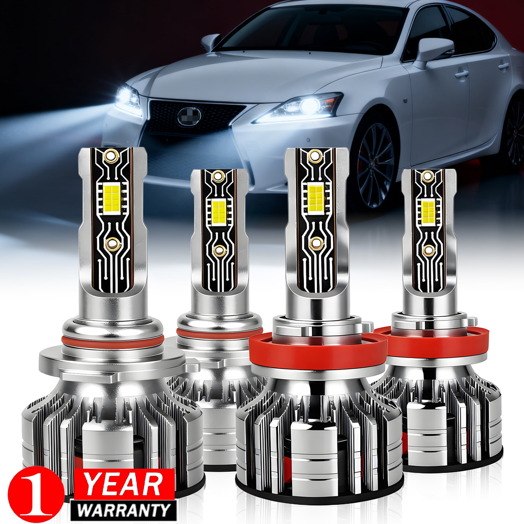 For Lexus IS250 IS350 2006-2010 9005 H11 LED Headlight High Low Beam ...